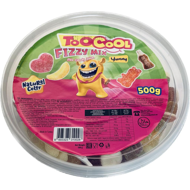Bonbons Too Cool Fizzy Mix - Assortiments de Bonbons Gélifiés - Halal ...