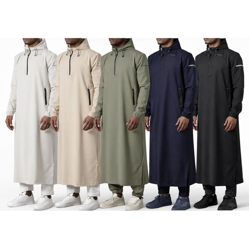 Qamisweat Drift Qaba’il – Technical Hooded Thobe | Avenue du Muslim